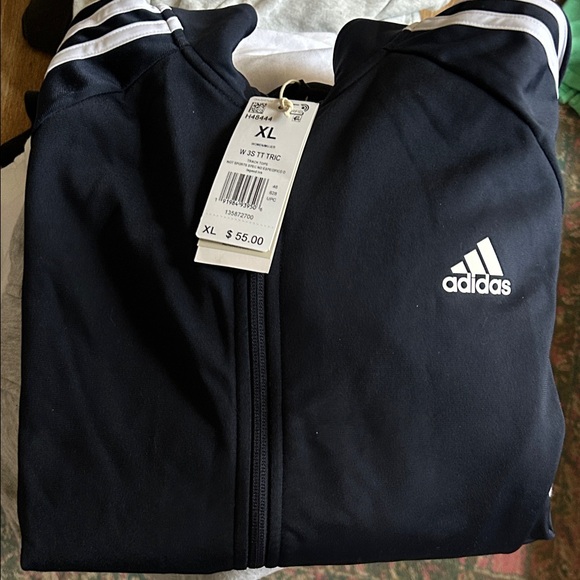 adidas | Other | Adidas Navy Blue Track Jacket With White Stripes ...
